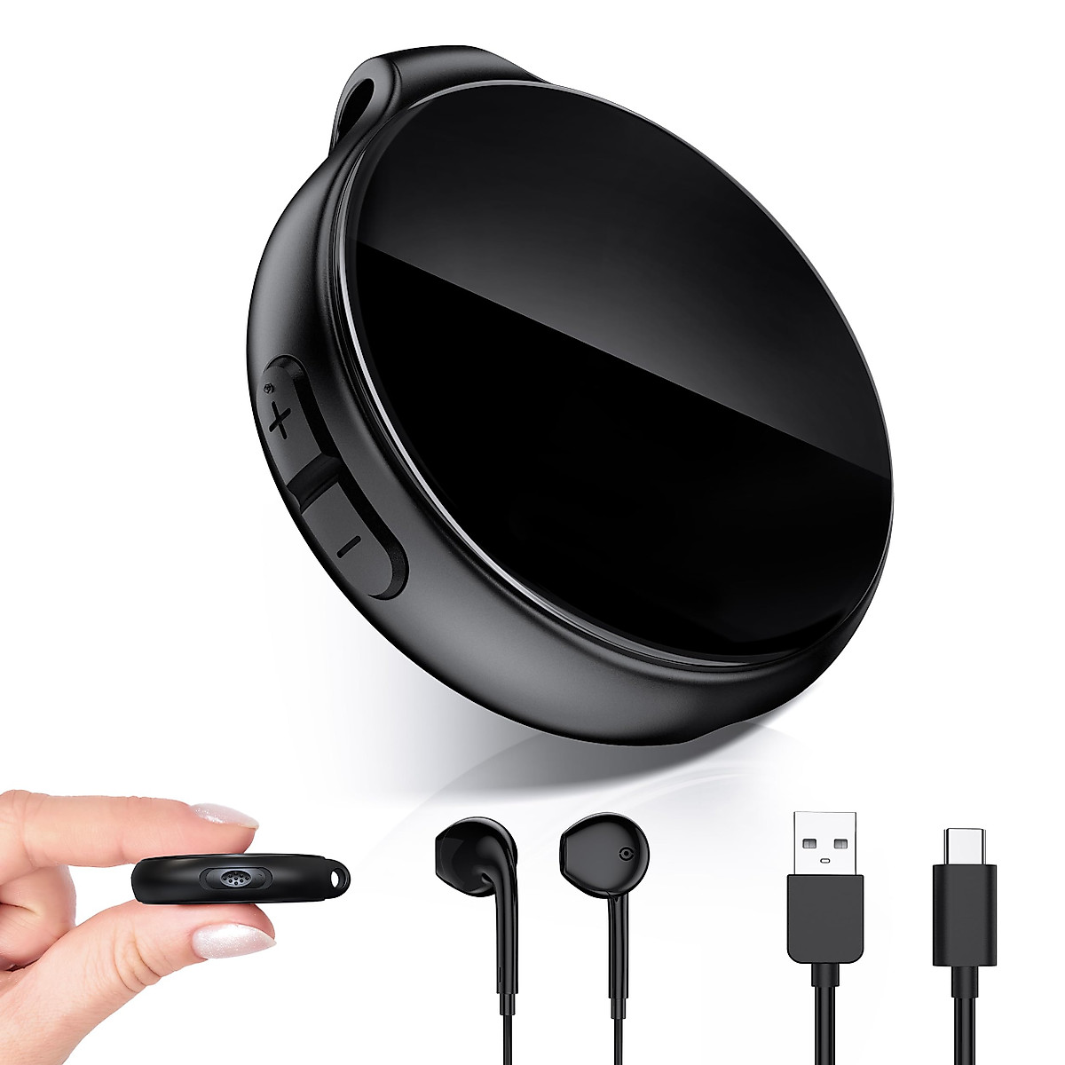 Ajunbee 64GB Voice Recorder, Voice Activated Recorder with 800 Hours Recording Capacity and 60 Hours Long Battrey Time, Audio Noise Reduction with Playback, for Lectures, Meetings, Interviews