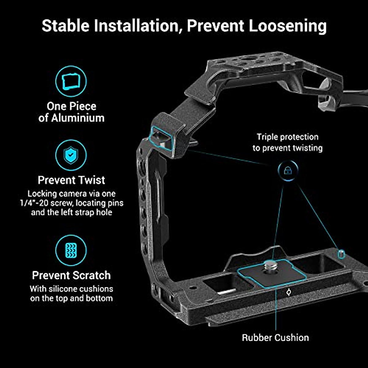 SmallRig R5 R5 C R6 Cage Kit for Canon R5 R5 C R6 Mirrorless Camera with Top Handle and Dedicated Cable Clamp, Aluminum Alloy Cage for Canon R5 R6 R5 C Camera 3234