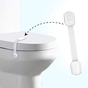 ABC123 - Child Safety Strap Locks (5 Pack) for Baby Proofing Cabinets, Drawers, Fridge & Toilets - Adjustable Strap Latches with Strong Adhesive, No Drilling Needed