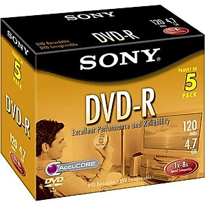 Sony DVD-R 16X 4.7 GB (5-Pack)
