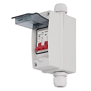 Solar PV Disconnect Switch, Photovoltaic DC Isolation Switch IP65 Waterproof Plug and Play 500V Miniature Motorhome Protector Circuit Breaker (16A)