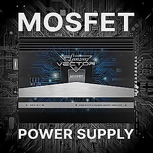 Lanzar 4-Channel High Power MOSFET Amplifier - Slim 2000 Watt Bridgeable Mono Stereo 4 Channel Car Audio Amplifier w/ Crossover Frequency&Bass Boost Control, RCA input,Line Output - Lanzar VCT4110