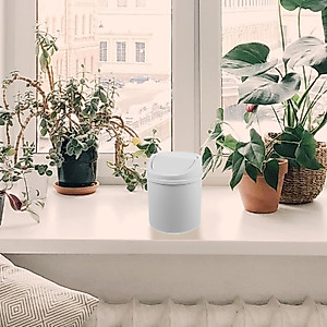 ABOOFAN Mini Table Trash Can Mini Garbage Can Living Room Trash Can Swing Top Bin Office Trash Can Mini Trash Can Waste Basket for Home Mini Desktop Trash Can Garbage Container