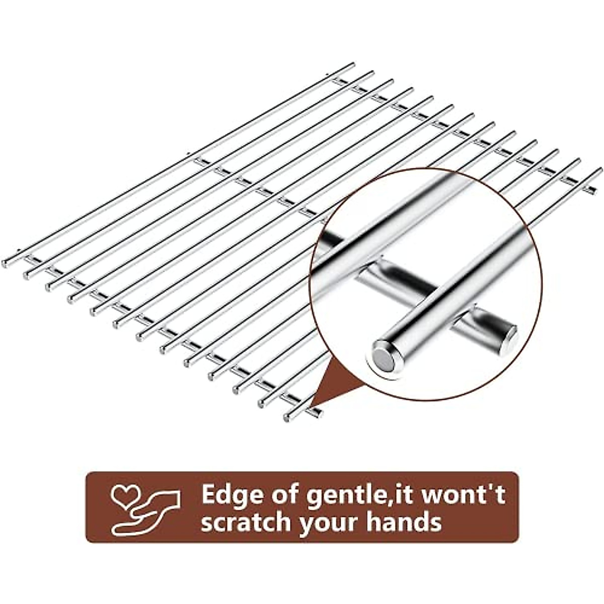 QuliMetal SUS304 Flavor Bars, SUS304 Heat Deflectors and 9MM SUS304 Cooking Grates for Weber Genesis 300 E310 E320 E330 S310 S330 (with Front Control Knobs)