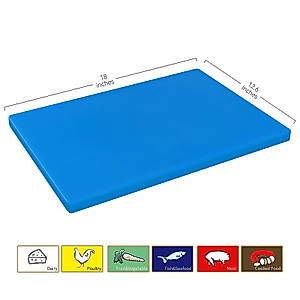 JOBO Thick Plastic Cutting Board 18 x 12.6 x 0.78 inch Safe to use kitchen dishwasher，White