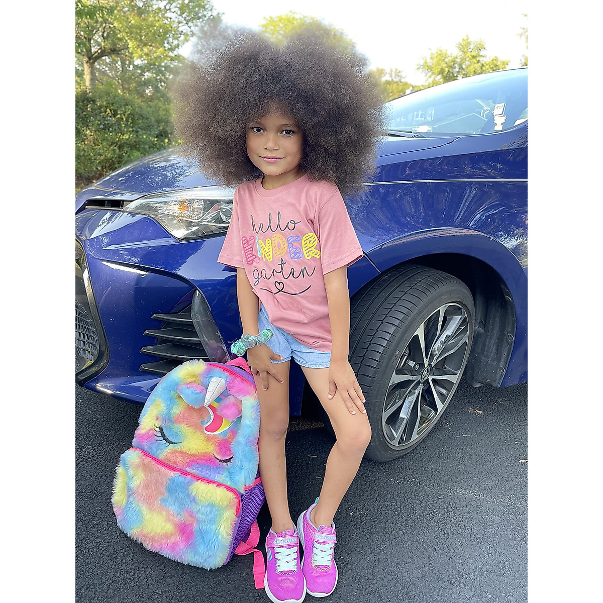 Olive Loves Apple Hello Kindergarten First Day of School Gift Back to School Mauve Shirt 5/6