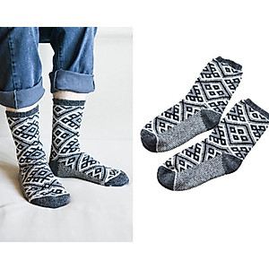 Hand knit socks for men 100% Wool men Warm Woolen Knitted size 9-12.L