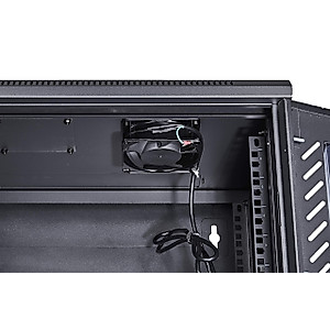 Kenuco Wall Mount Rack Server Cabinet Data Network Enclosure 19-Inch Server Network Rack with Locking Glass Door 16-Inches Deep (Black 04U)