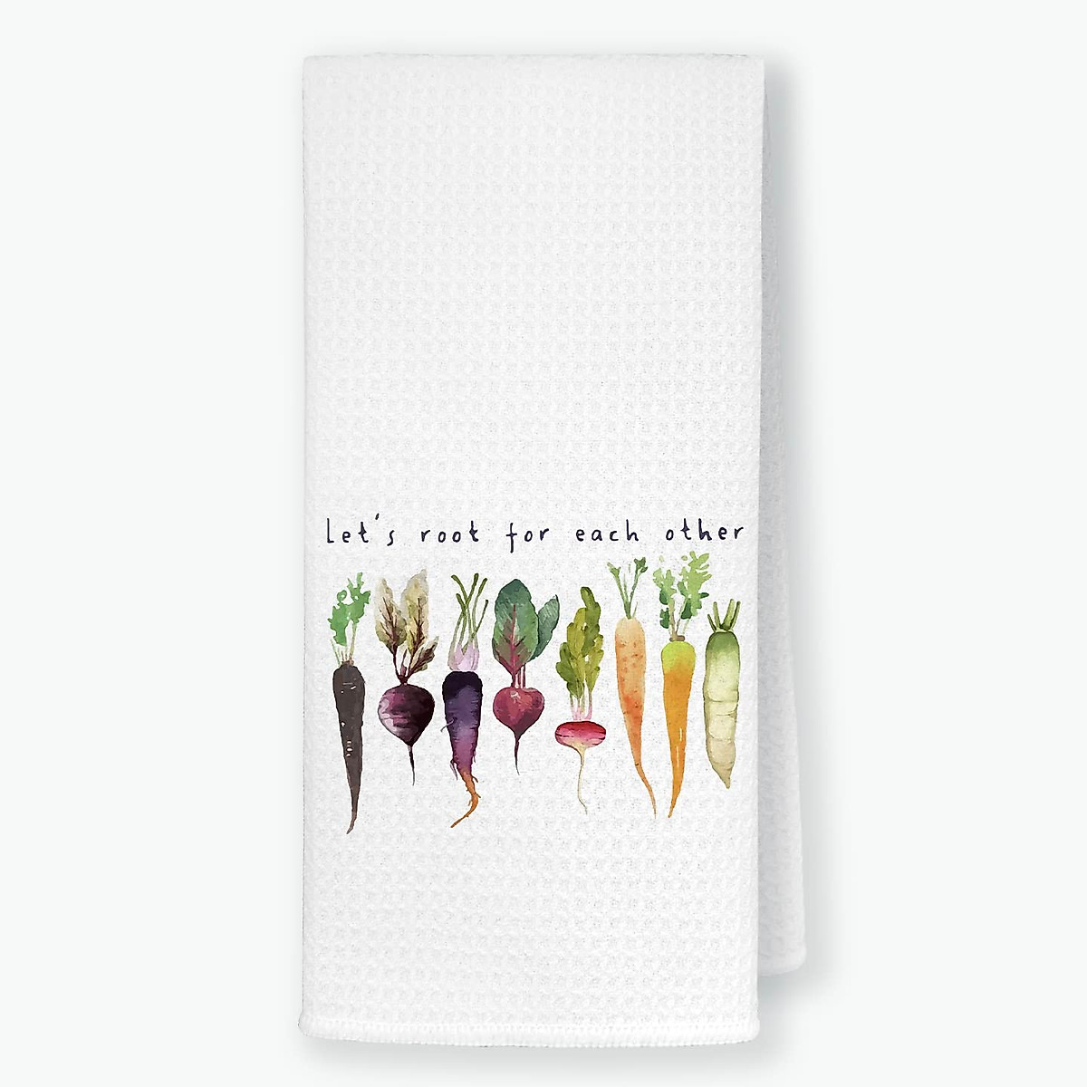 QODUNG Let's for Each Other Positive Quote Soft Absorbent Kitchen Towels Dishcloths 16x24 Inch,Gardening Vegetable Carrot Decorative Absorbent Drying Cloth Hand Towels Tea Towels for Bathroom Kitchen