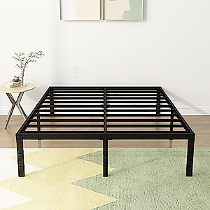 DiaOutro 16 Inch Full Size Bed Frame Heavy Duty Metal Platform No Box Spring Needed, Maximum Storage, Easy to Assembly, Noise Free, Black