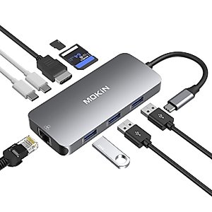 MOKiN USB C Adapters for MacBook Pro/Air,Mac Dongle with 3 USB Port,USB C to HDMI, USB C to RJ45 Ethernet, 9 in 1 USB C to HDMI Adapter,100W Pd Charging, USB C to SD/TF Card Reader USB C Hub. (Black)