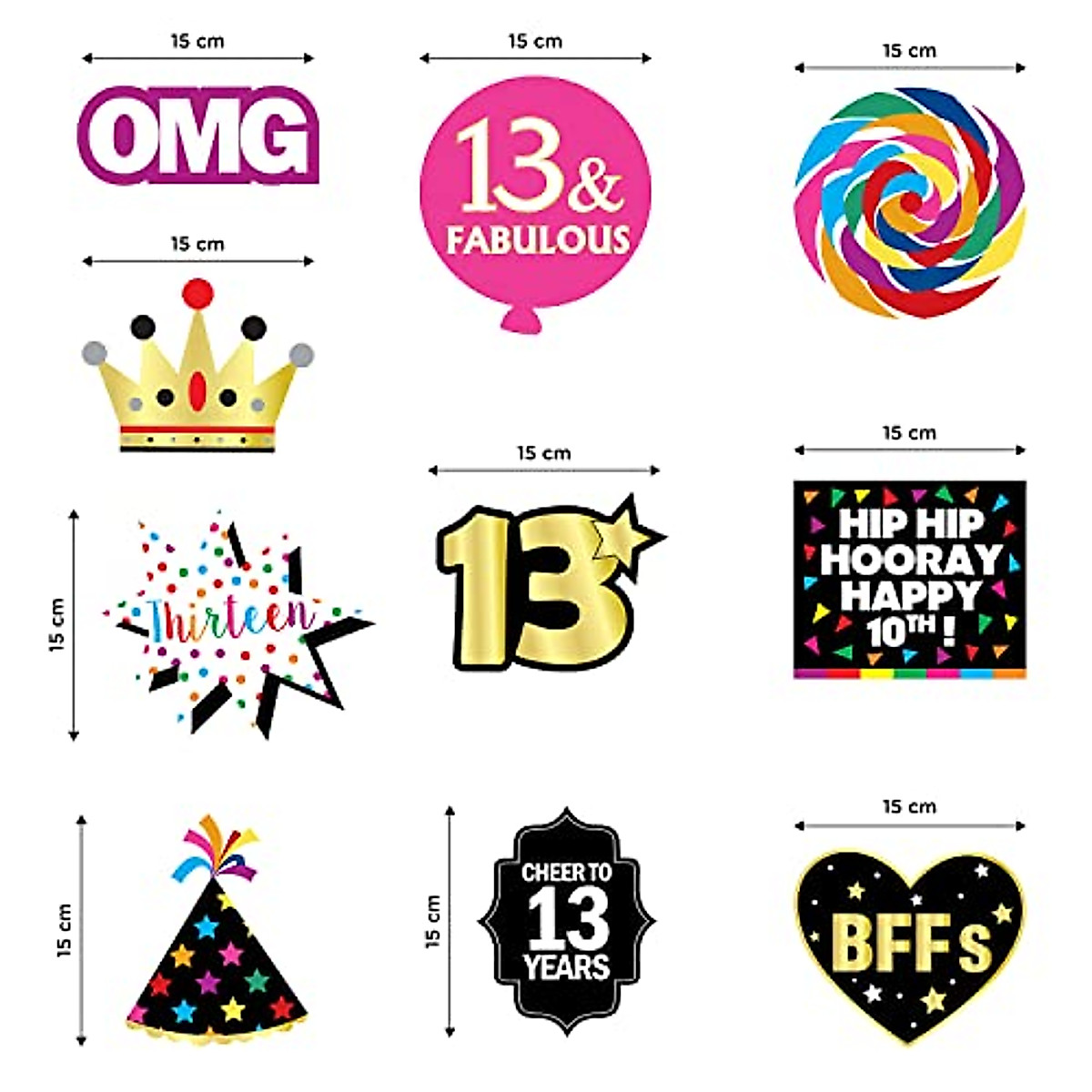 13th Birthday Hanging Swirls - 28 Pieces - Funny 13th Birthday Party Supplies, Decorations, Gifts and Favors