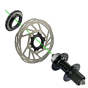 Disc Brake Rotor 140mm OD 44mm Hole Distance 6‑Bolt Central Lock Stainless Steel Bike Disc Brake Rotor, Mountain Bike Bicycle Rotors Modification Accessories