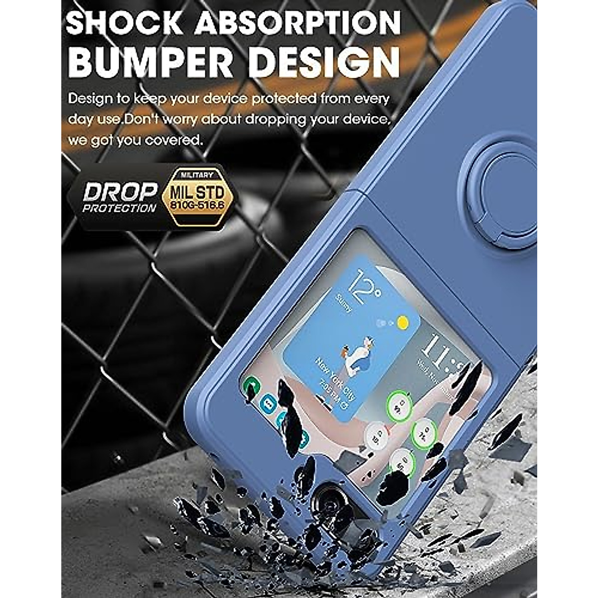 Hongxinyu for Samsung Galaxy Z Flip5 5G 2023 Case,Slim Liquid Silicone Couple Ring Kickstand Soft Anti-Scratch Microfiber Lining Protection Bumper Case for Galaxy Z Flip5 (Purple)