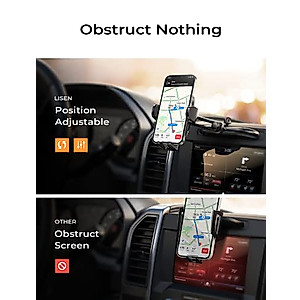 LISEN Adjustable Phone Mount for Car, CD Phone Holder for iPhone Car Holder Mount Ultra Sturdy Vent Cell Phone Mount CD Slot Car Cell Phone Holder for iPhone 14 Samsung S23 All Phones