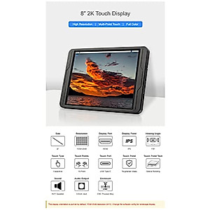 Coolwell 8inch for Raspberry Pi Screen Touchscreen 2K High Resolution Capacitive Display for Raspberry Pi 4B CM4 Jetson Nano 1536×2048 IPS Screen