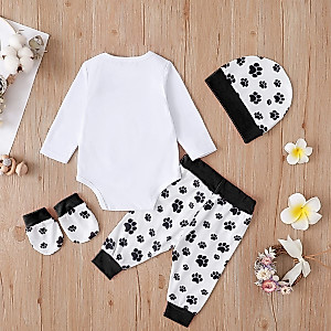 Aslaylme Newborn Boy Outfits Baby Coming Home Outfit Going Home Outit Baby Boy Bodysuit (Black Long,0-3 Months)