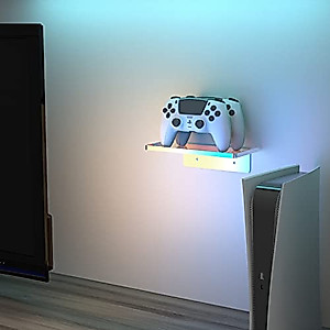 NiHome Wall Mount Rainbow Iridescent Floating Shelf - Acrylic Ledge Shelf with Edge 7.2"x3.7" Multi-purpose Organizer for Bathroom, Kitchen, Bedroom, Office, Adhesive Screw Mount Options (Single Pack)