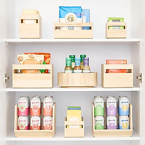 iDesign Renewable Paulownia Wood Collection Open Front Storage Bin, 11.46" x 8" x 10", Natural (Pack of 2)