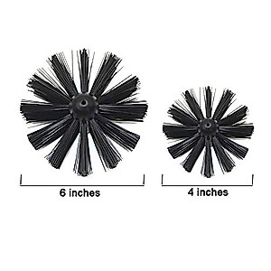 Chimney Cleaning Brush Dryer Duct Cleaner 2-in-1 Kit Fireplace Drier Vent Lint Sweeping Tools 18’ Flexible Rods Rotary System Working with or Without Drill