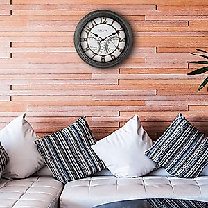 La Crosse Clock 404-4450 19.7 Inch Indoor/Outdoor Silent Sweep Courtyard Quartz Clock