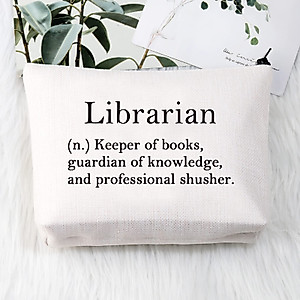 BDPWSS Librarian Cosmetic Bag School Librarian Retirement Gift Keeper Of Books Guardian Of Knowledge Librarian Definition Gift (Librarian bag)