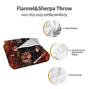 Horror Movie Character Lamb Blanket Soft Fleece Warm Fluffy Throws Blanket Fuzzy Plush Blanket Home Decor Halloween 80x60 in