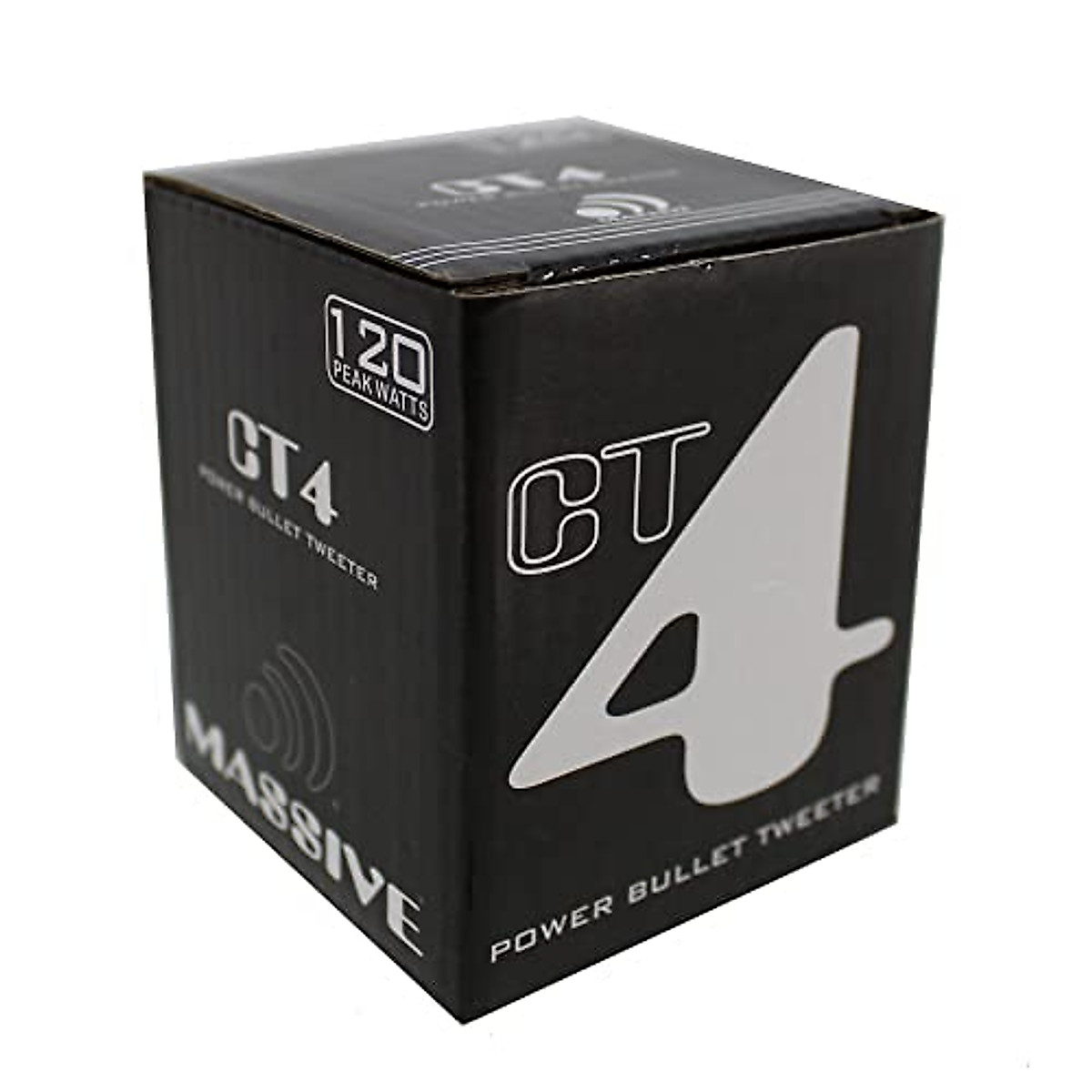 Massive Audio CT4-1 Inch / 25.5mm, 120 Watts Max, 30 Watts RMS. 100dB, 4 Ohm, Neodymium Tweeter - Super Bullet Tweeter Speaker for Cars (Sold Individually)