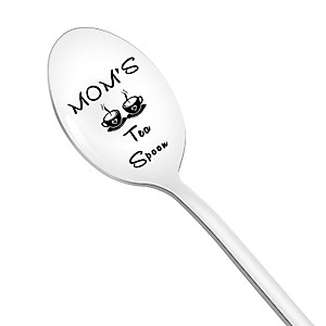 Ice Tea Spoon Gifts for Mother, 9-Inch Engraved long Coffee Spoon Funny Gifts for Mother's Day, Mother's Birthday Gifts, Christmas Stocking Stuffers