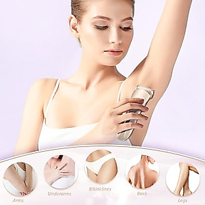 Electric Razor for Women Pubic Hair, Lady Shaver for Legs Underarm Arms Bikini Private Area Waterproof Wet or Dry, Portable Painless Women's Body Hair Trimmer Removal USB Rechargeable (Champagne)