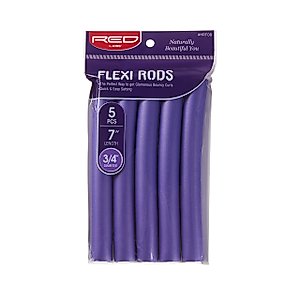Red by Kiss Flexi Rods - Heatless Hair Curler for 90S Glamorous Bouncy Curls Beach Waves, No Slips, Sleep Styler (7" Length, 3/4" Diameter)