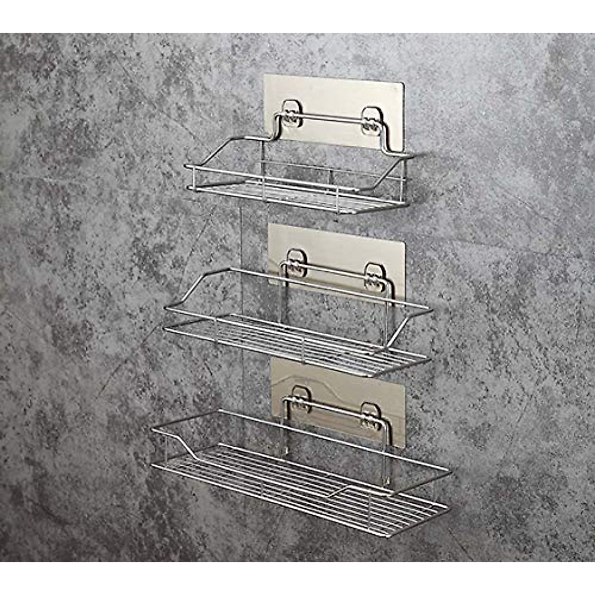 zhbotaolang Stainless Steel Shower Organiser Basket - Strong Suction Rust Proof Kitchen Bathroom Accessories M