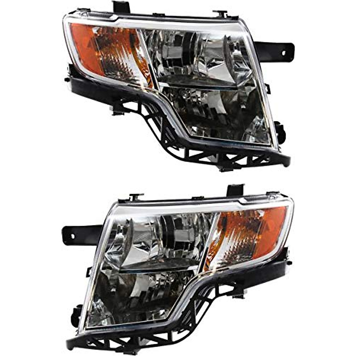 Evan Fischer Driver and Passenger Side Headlight Set of 2 Compatible with 2007-2010 Ford Edge - FO2503228C, FO2502228C