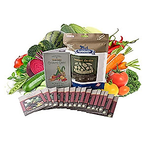 Instant Garden, Heirloom Vegetable Seed Collection, 15 Variety Non GMO Heirloom Garden Vegetable Herb Seeds - Tomato, Pepper, Lettuce, Carrot, Kale, Basil, & More