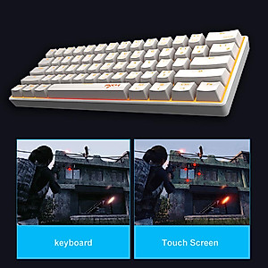 PXN K30 60% Mechanical Keyboard Wireless Mobile Gaming Keyboard Backlit Wired LED Mini Compact Keyboards Compatible with Android PC Laptop (White)