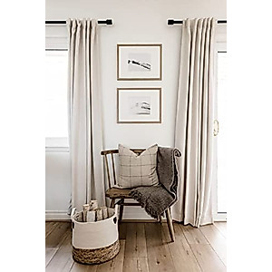 100% Blackout Shield Linen Blackout Curtains for Bedroom 84 Inches Long,Back Tab/Rod Pocket Living Room Drapes,Thermal Insulated Textured Blackout Curtains 2 Panels Set,50" W x 84" L,Cream