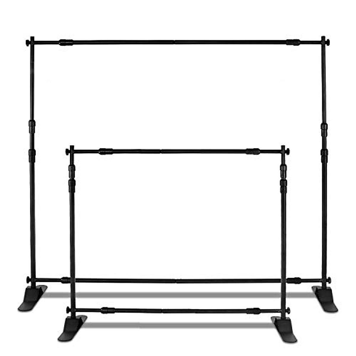 Photo Backdrop Stand - Heavy Duty Banner Holder Adjustable Photography Poster Stand - Height Up to 8x8 ft Back Drop Stand for Trade Show, Photo Booth, Parties, Wedding, Birthday, Photoshoot Background