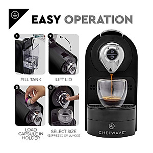 ChefWave Milkmade Non-Dairy Milk Maker with Kava Espresso Machine (Black)