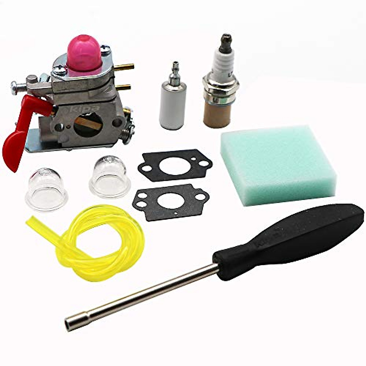 kipa Carburetor Maintence Kit for Poulan Husqvarna 530071811 P4500 P4500E PP26E PP025 PP125 PP258TP PP258TPC PP325 SM705 SM706 Trimmer Pole Pruner ZAMA C1U-W19 358.791530 25cc Craftsman Weedeater