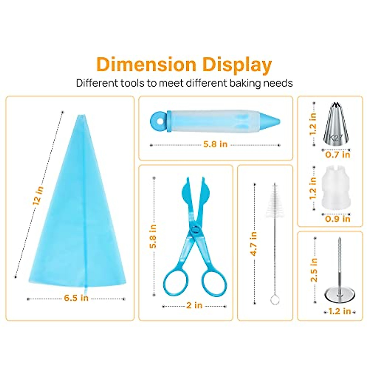 Kootek 42pcs Piping Bags and Tips Set, Cake Decorating Supplies Kits for Baking with 30 Numbered Frosting Icing Tips, 2 Reusable Pastry Bags, Easy Carry Storage Box and Other Baking Tools