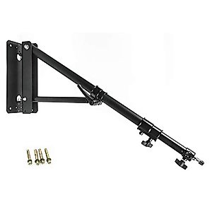 PHOCUS Wall Mount Boom Arm for Photography Studio Video Strobe Lights, Max Length 51 inches /130 cm, Horizontal and Vertical Rotatable