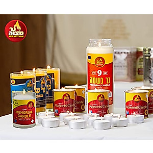 Ner Mitzvah Yahrzeit Memorial Candles - 1 Day Yahrzeit Candle - Yartzeit Candles 24 Hour Yom Kippur Jewish Candles in Glass Tumbler - 3 Pack