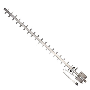 Tupavco TP513 Yagi WiFi Antenna 2.4GHz (17dBi) Outdoor Directional Signal (H:25° V:24°) Long Distance Range (High-Gain Weatherproof) Wireless Network (Pole Mount) N-Female Pigtail Connector