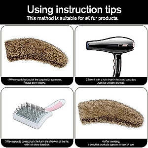 Dikoaina Extra Large Women's Faux Fur Collar for Winter Coat,Raccoon,120cm