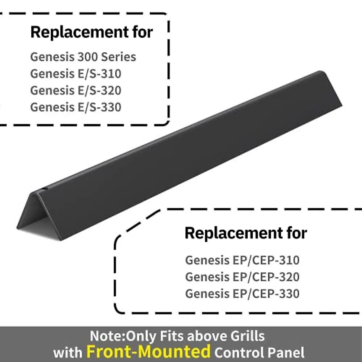 X Home 17.5-Inch Heavier Flavorizer Bars Replacement for Weber Genesis E-310 E-330, Genesis 300 Series with Front-Mounted Control (NOT Fit for Genesis II), Porcelain-enameled, 5-Pack
