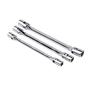 Multifunctional Swivel Box End Head Flexible Socket Wrench Spanner Set For Automotive Maintenance Home Improvement 3pcs Swivel Head Spanner Wrench Flexible Socket Double Point Spanner Hand Tool Wrench