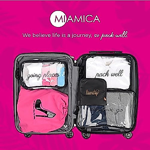 Miamica Soft Travel Laundry Bag with Zipper and Drawstring, Gray, 21” x 22” – Keep Your Dirty Clothes Separate and Your Suitcase Organized – Expandable, Durable, and Foldable Laundry Bag