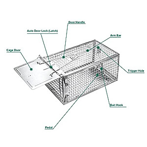 SZHLUX Rat Trap,Mouse Traps Work for Indoor and Outdoor,Small Rodent Animal-Mice Voles Hamsters Cage,Catch and Release(SZ-SL2614Z)