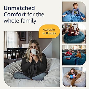 ULTIMATE SACK 6ft Bean Bag Chair, Oversize Bean Bag Chair for Adults, Comfy Chair Bean Bag Couch Lounge Sofa Loveseat Furniture | Ivory Fur