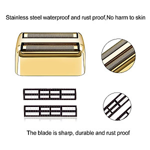 2 Pack Professional Replacement Foil and Cutters for BaBylissPRO Barberology Double Foil Shaver, Compatible with BaBylissPRO Barberology FXFS2 Shaver，Gold